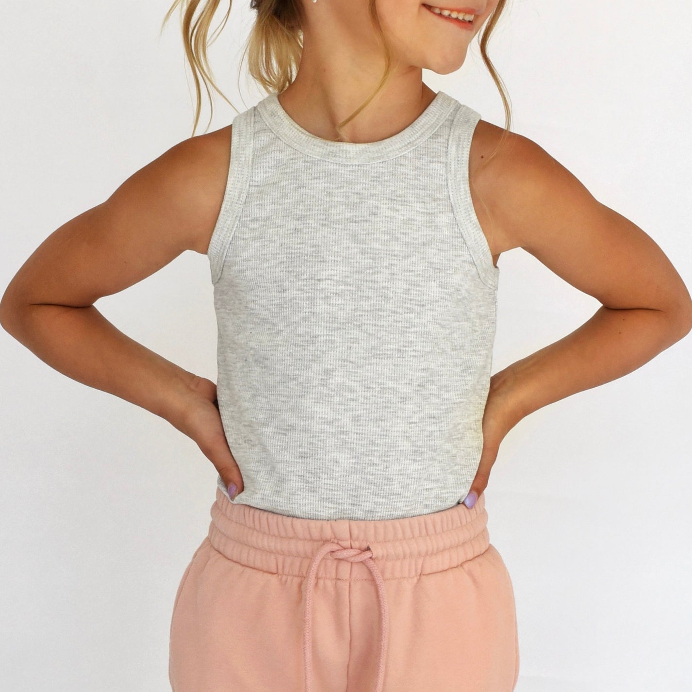 waffle tank - heathered grey – Little Wedgies