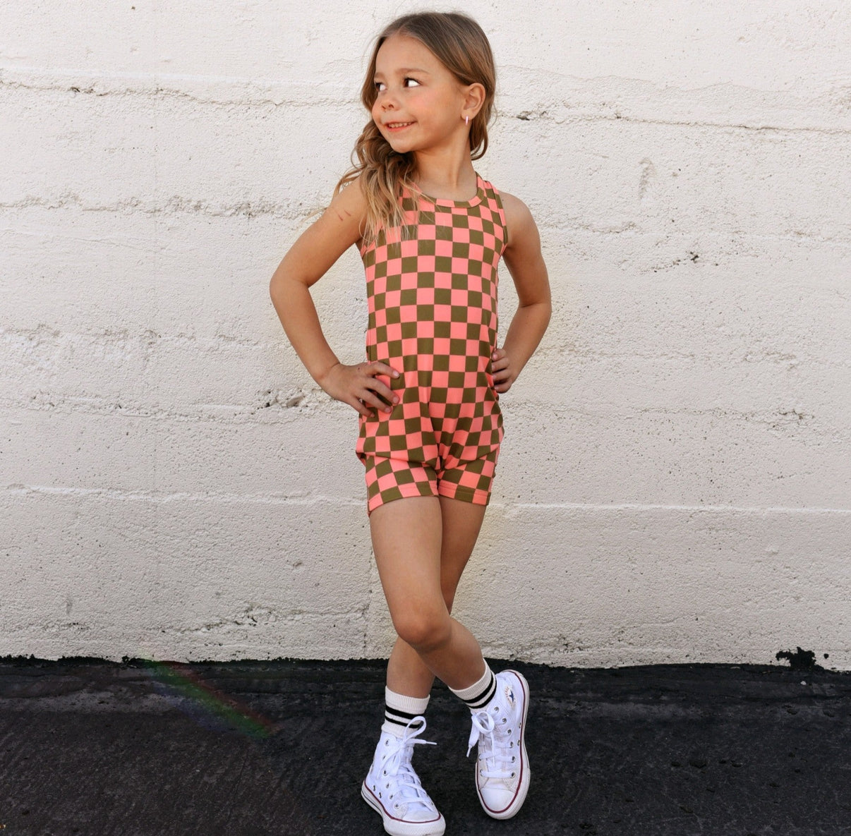 active - peachy check – Little Wedgies